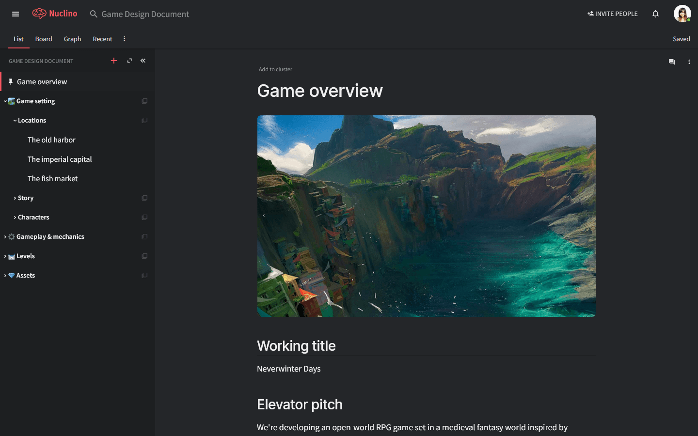 Game Design Document Nuclino